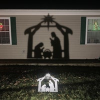 Nativity Scene Shadow Caster Metal Stake, Christmas Outdoor Decor ...