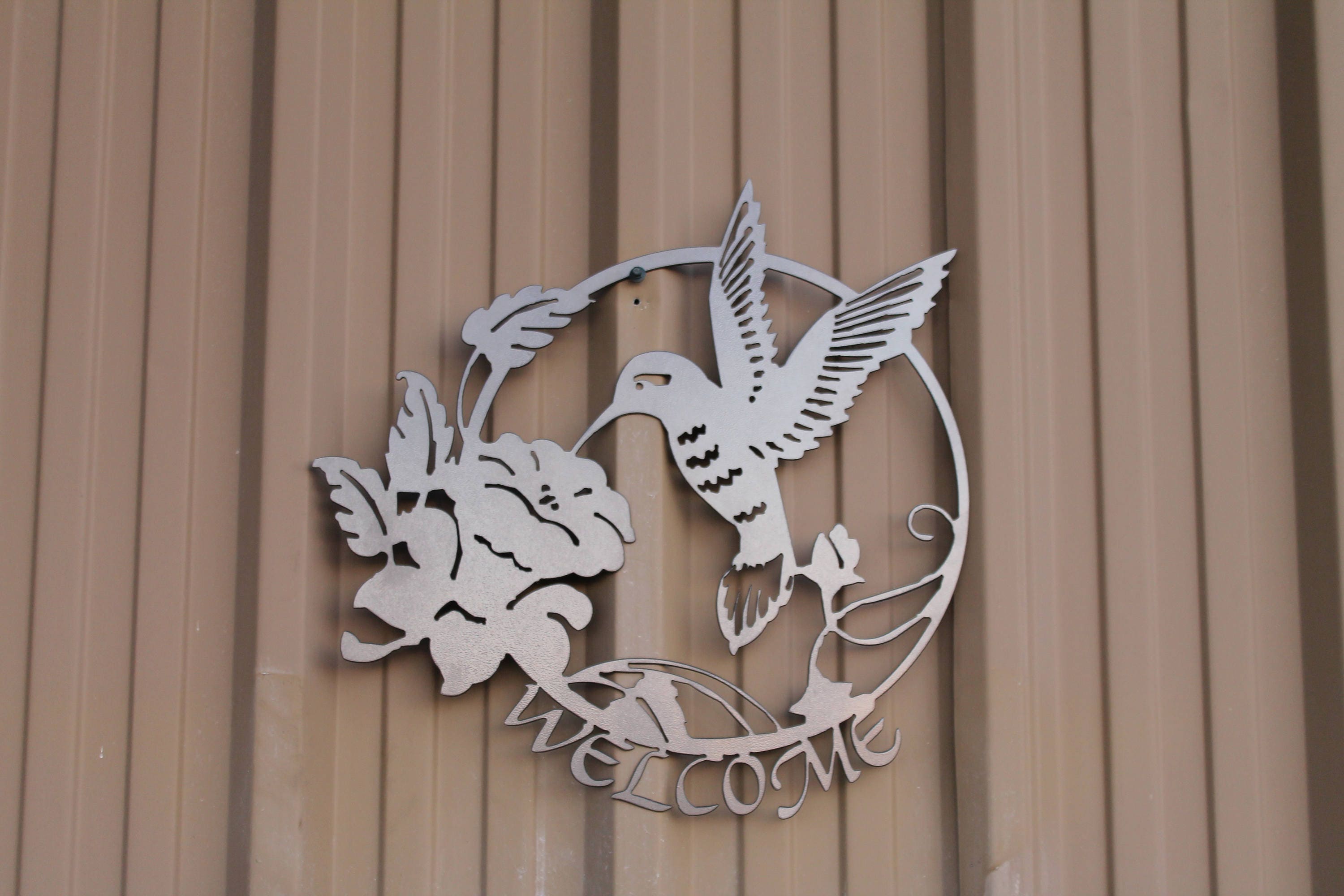 Hummingbird Welcome Metal Sign - Etsy