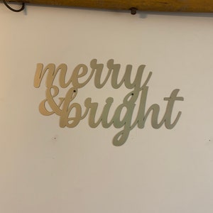 Merry and Bright Metal Sign - Etsy