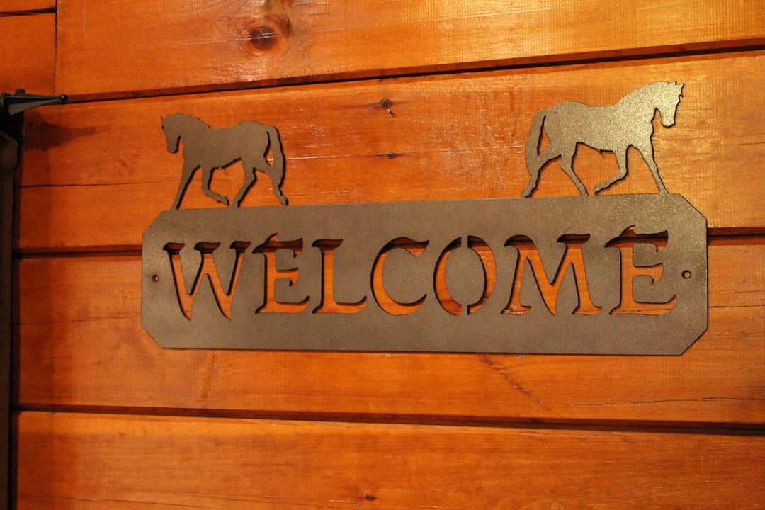 Metal Horse Welcome Sign - Etsy