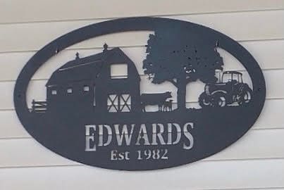 Customized Metal Oval Farm Sign | Etsy