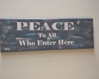 Peace to All Who Enter Plaque - Etsy