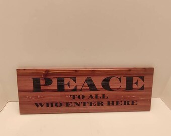 Peace Love and Joy to All Who Enter Here Sign - Etsy