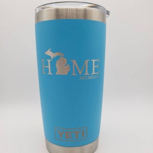 Love Michigan / Native / Home Engraved YETI Rambler Tumbler Michigan ...