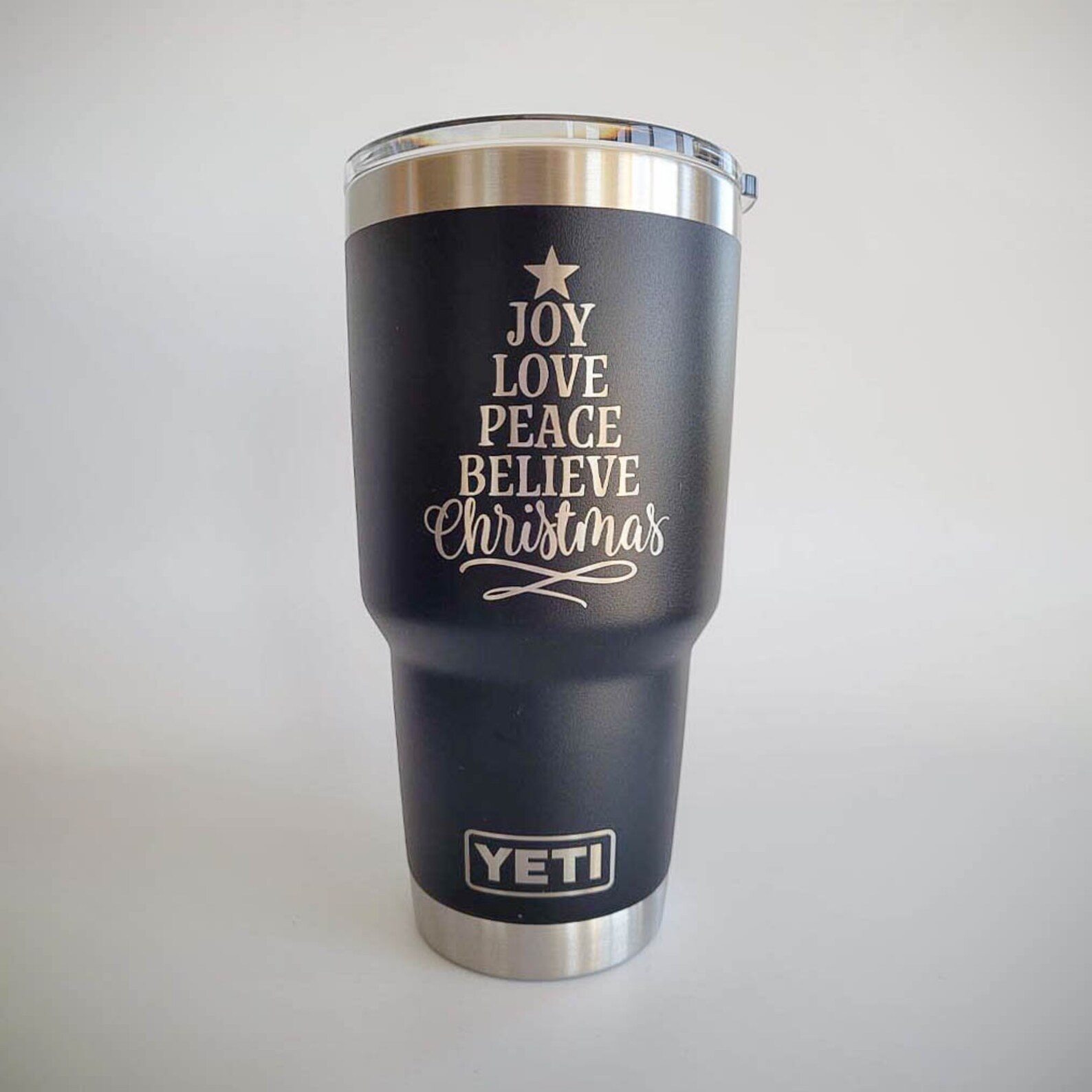 Joy Love Peace Believe Engraved Christmas YETI Rambler Tumbler - Etsy