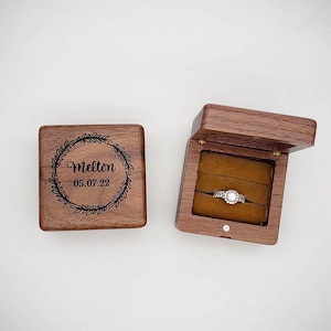 Personalized Engraved Ring Box Wood Ring Box Anniversary - Etsy