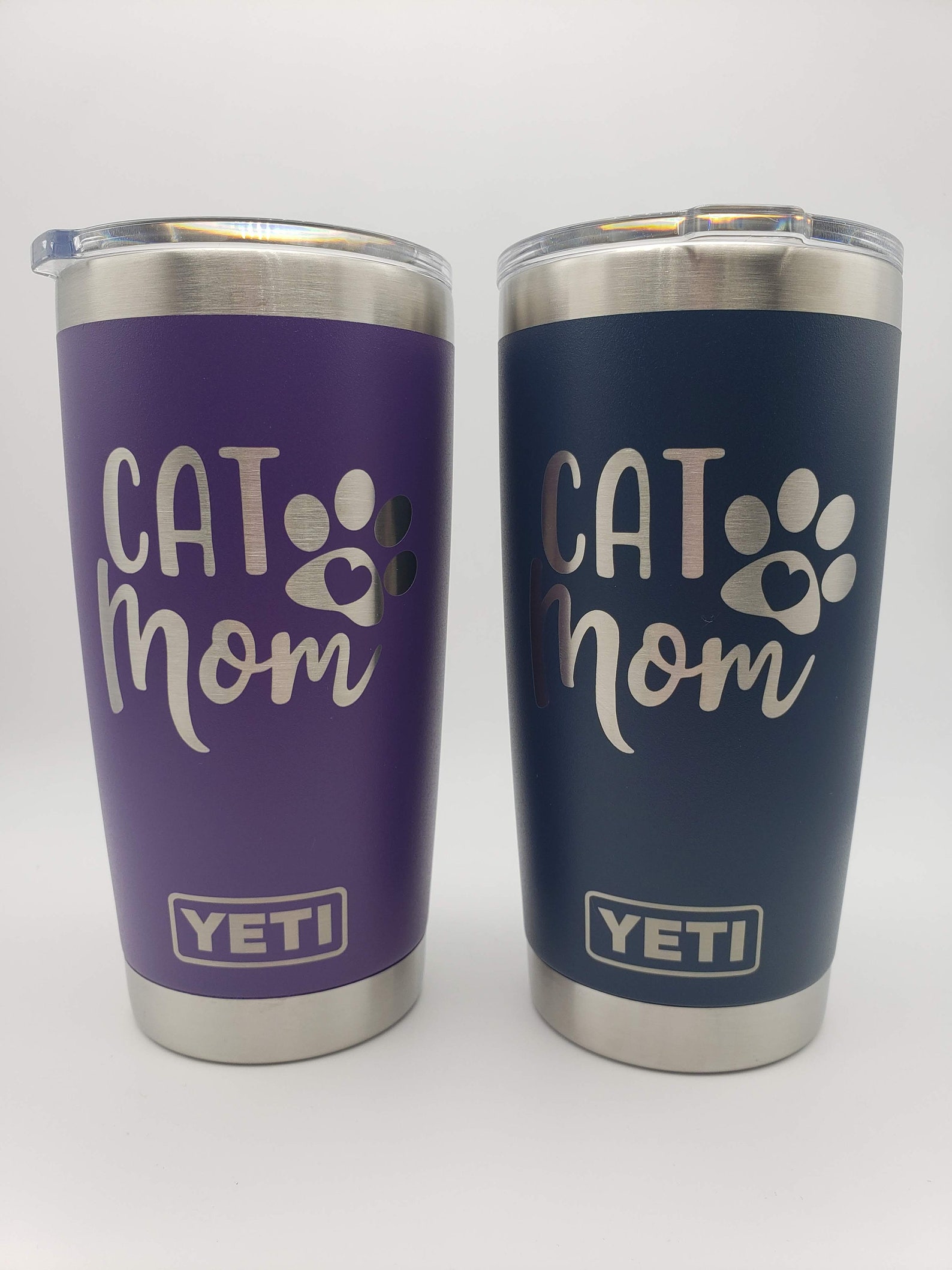 Cat Mom Engraved YETI Rambler Tumbler Rescue Mama Fur Mom - Etsy