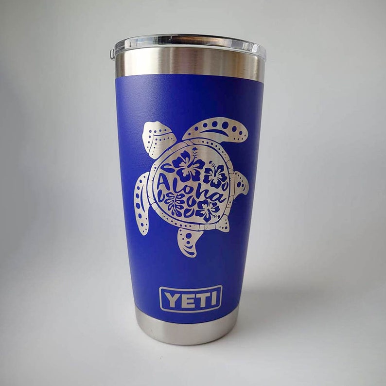 Sea Turtle Aloha Mandala Engraved YETI Rambler Tumbler - Etsy