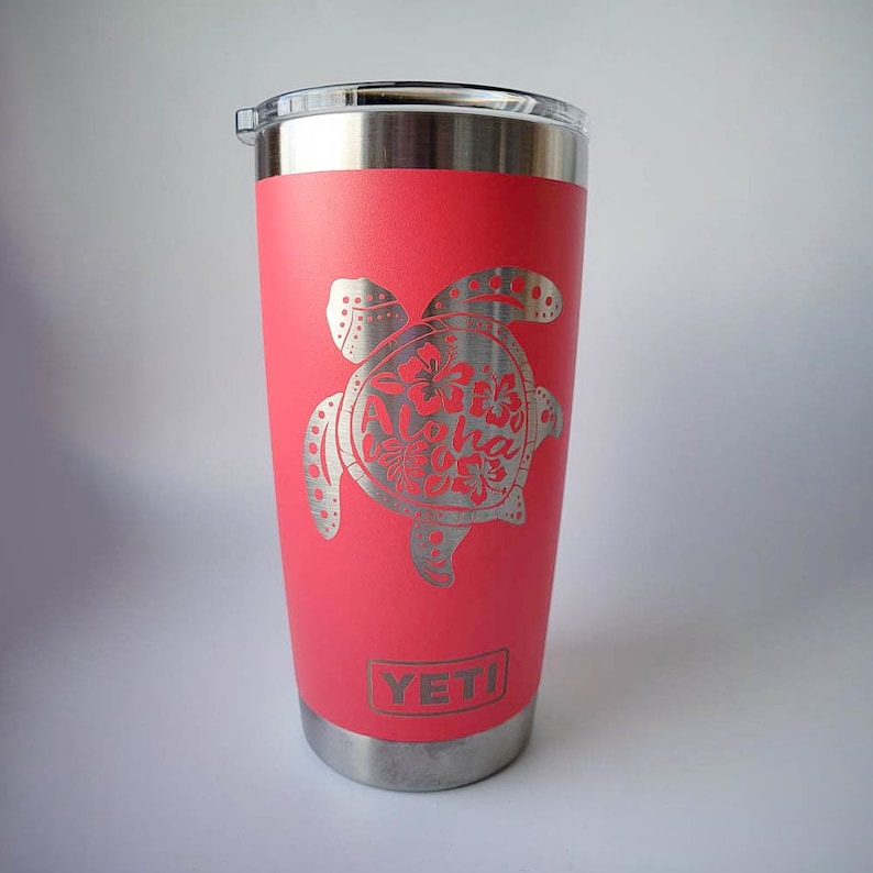 Sea Turtle Aloha Mandala Engraved YETI Rambler Tumbler - Etsy