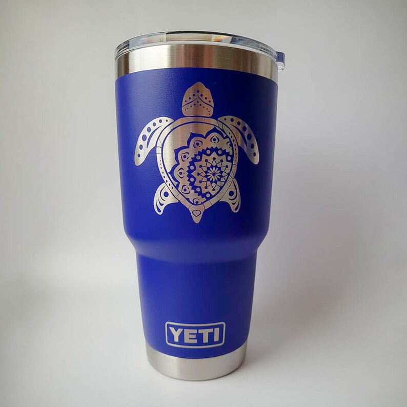 Sea Turtle Mandala Engraved YETI Rambler Tumbler Engraved - Etsy
