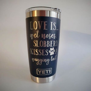 Love Is...wet Noses, Slobbery Kisses, Wagging Tail Dog Mom Engraved ...