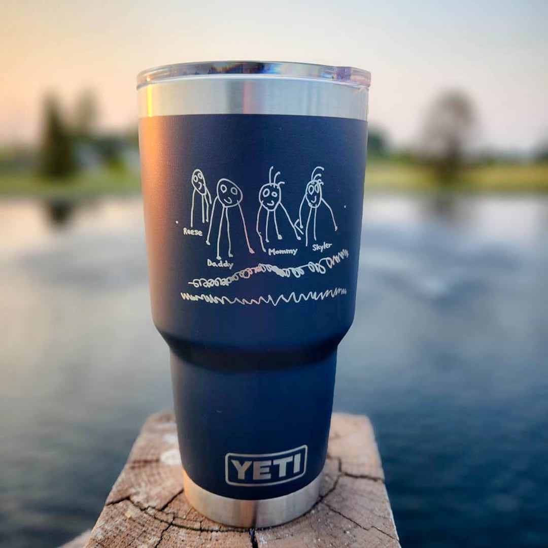 Child's Drawing Engraved YETI Rambler Tumbler Father's Day Mother's Day ...