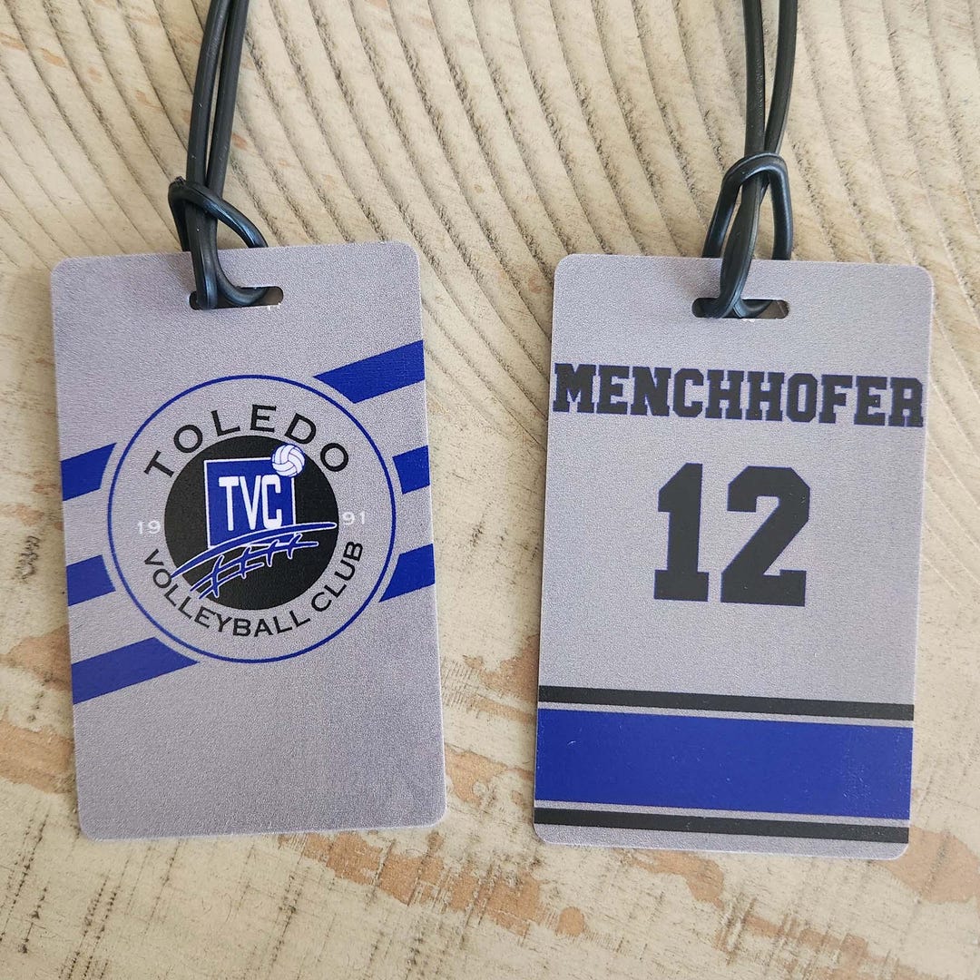 Personalized Team Volleyball Sports Logo Bag Tags | Equipment Bag Tag ...