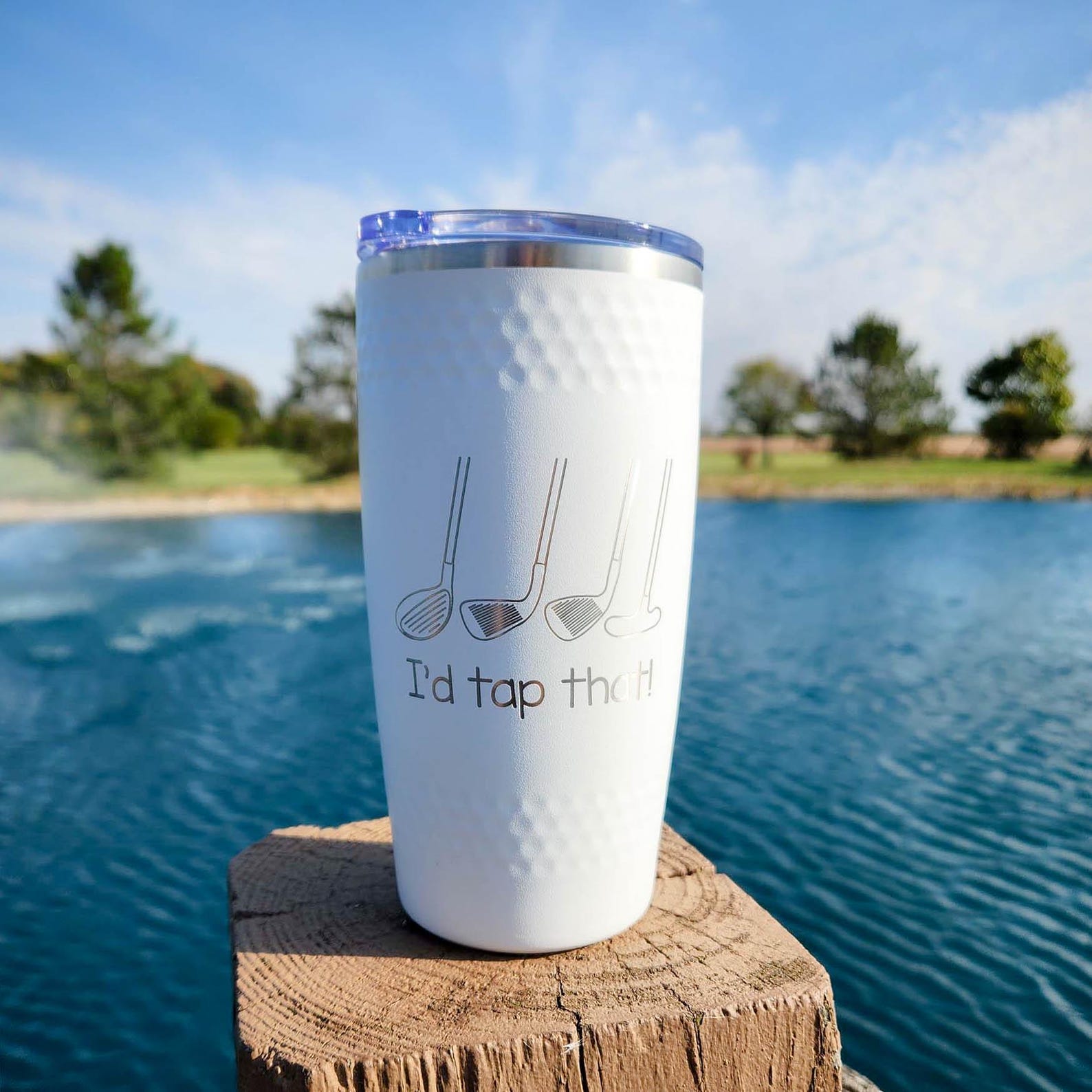 I'd Tap That Engraved Dimpled 20oz Tumbler | Golf Lover Gift | Father's ...