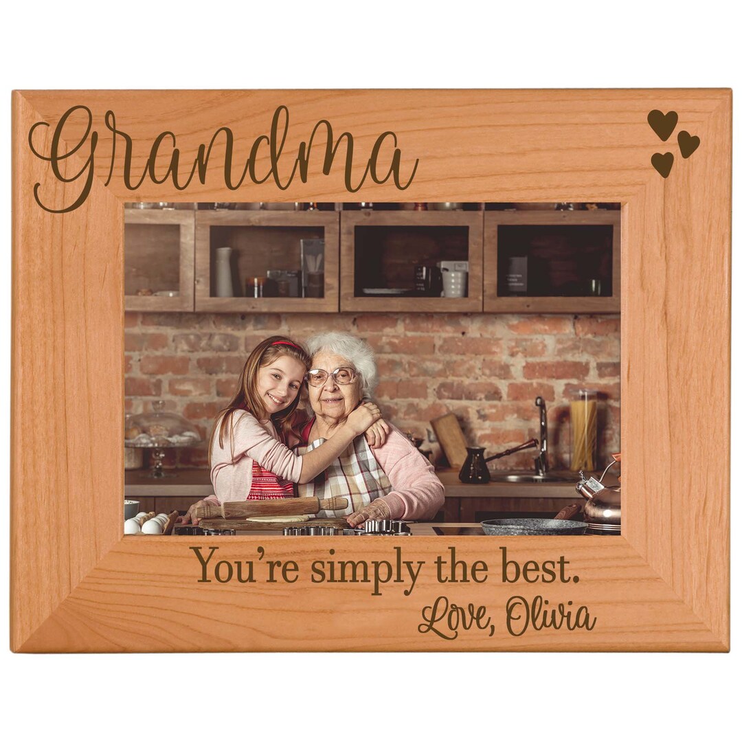 Grandma Engraved Picture Frame Best Grandma Personalized Photo Frame ...