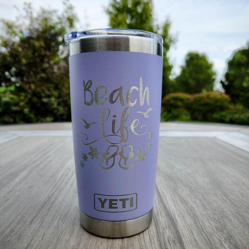 Beach Life Engraved YETI Rambler Tumbler | Engraved Tumbler | Engraved ...