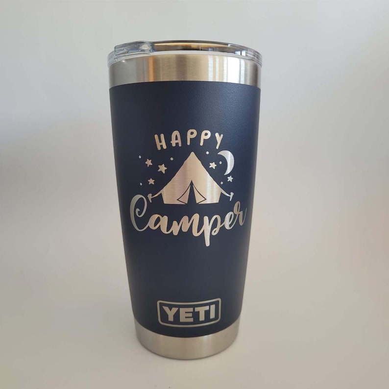 Happy Camper Engraved YETI Rambler Tumbler Engraved Tumbler - Etsy