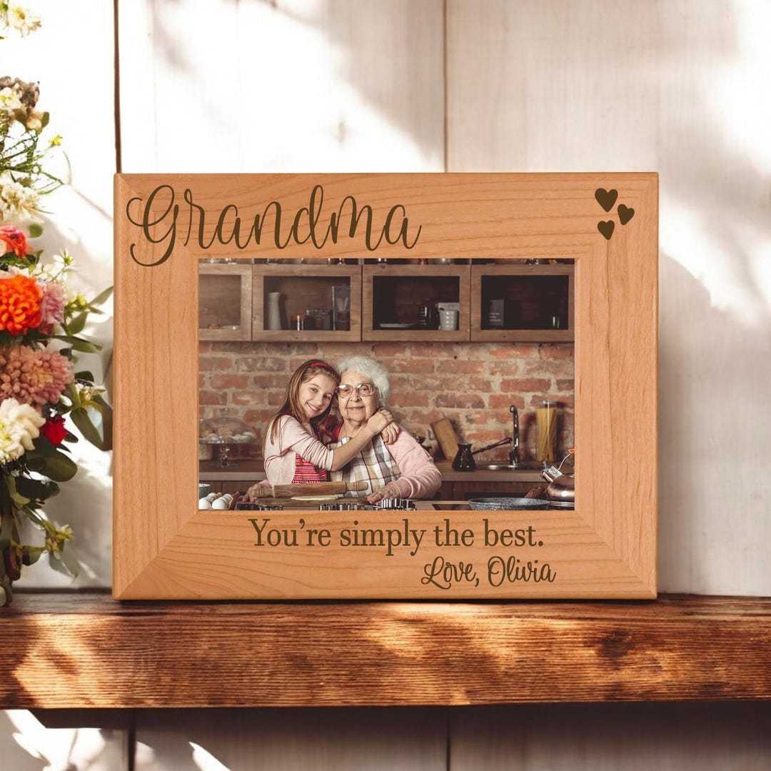 Grandma Engraved Picture Frame | Best Grandma | Personalized Photo ...