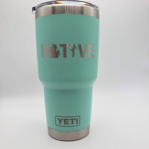 Love Michigan / Native / Home Engraved YETI Rambler Tumbler Michigan ...