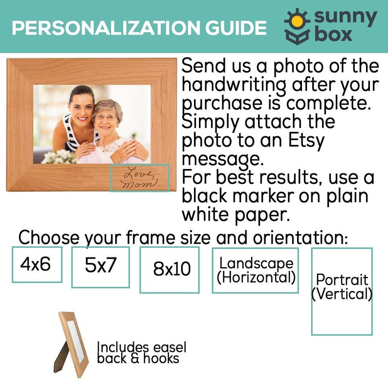 Handwriting Custom Engraved Picture Frame | Personalized Photo Frame ...