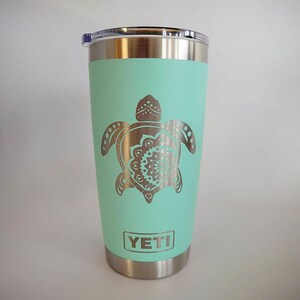 Sea Turtle Mandala Engraved YETI Rambler Tumbler Engraved Tumbler ...