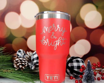 Merry Christmas Y'all Engraved Christmas YETI Rambler Tumbler | Winter ...