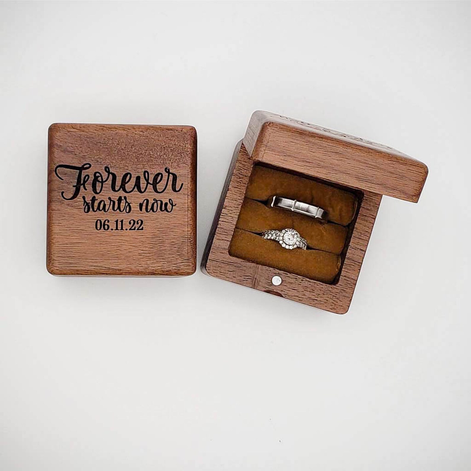 Personalized Engraved Ring Box Wood Ring Box Anniversary - Etsy