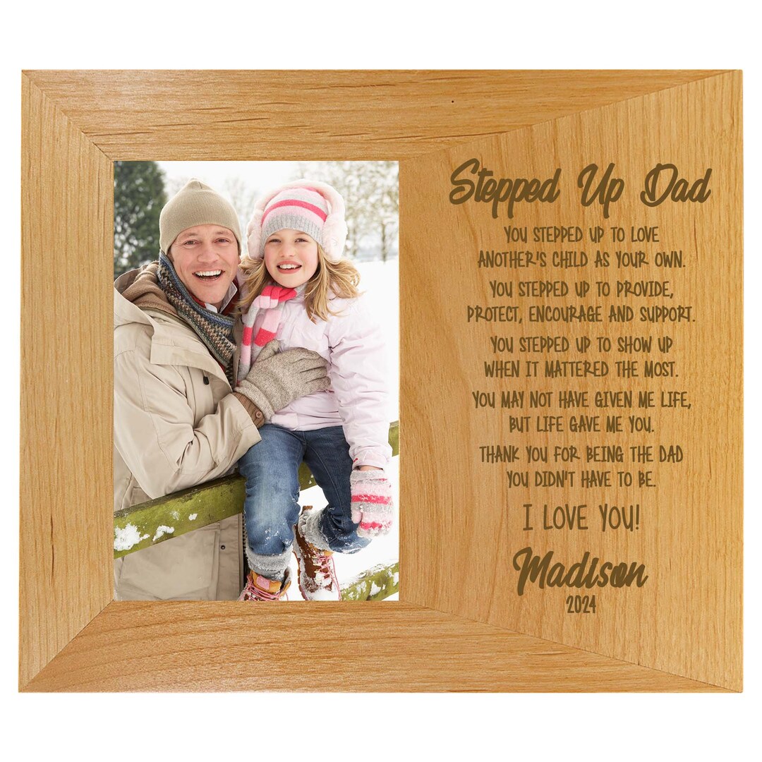 Step Dad Picture Frame Personalized Father's Day Gift Stepped up Dad ...