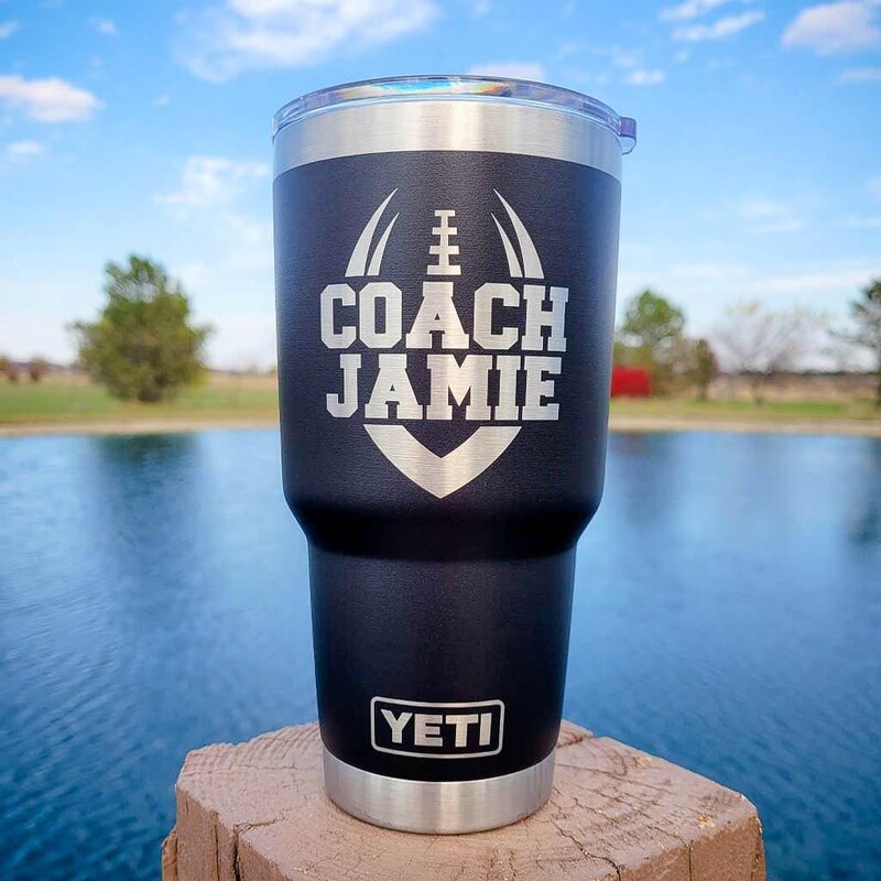 Engraved Football Yeti - Etsy