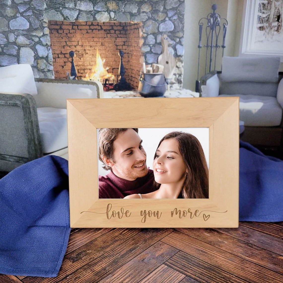 Love You More Engraved Picture Frame Personalized Photo - Etsy