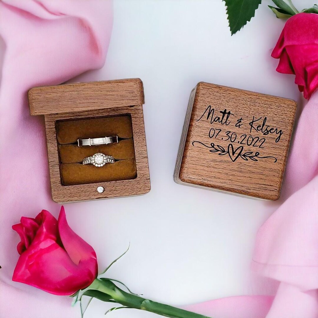 Personalized Engraved Ring Box | Wood Ring Box | Anniversary Gift ...