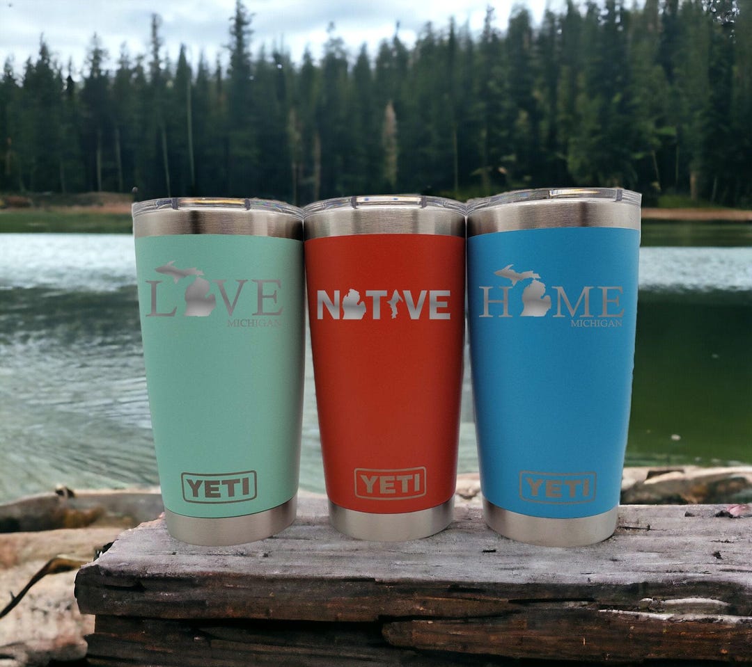 Love Michigan / Native / Home Engraved YETI Rambler Tumbler Michigan ...