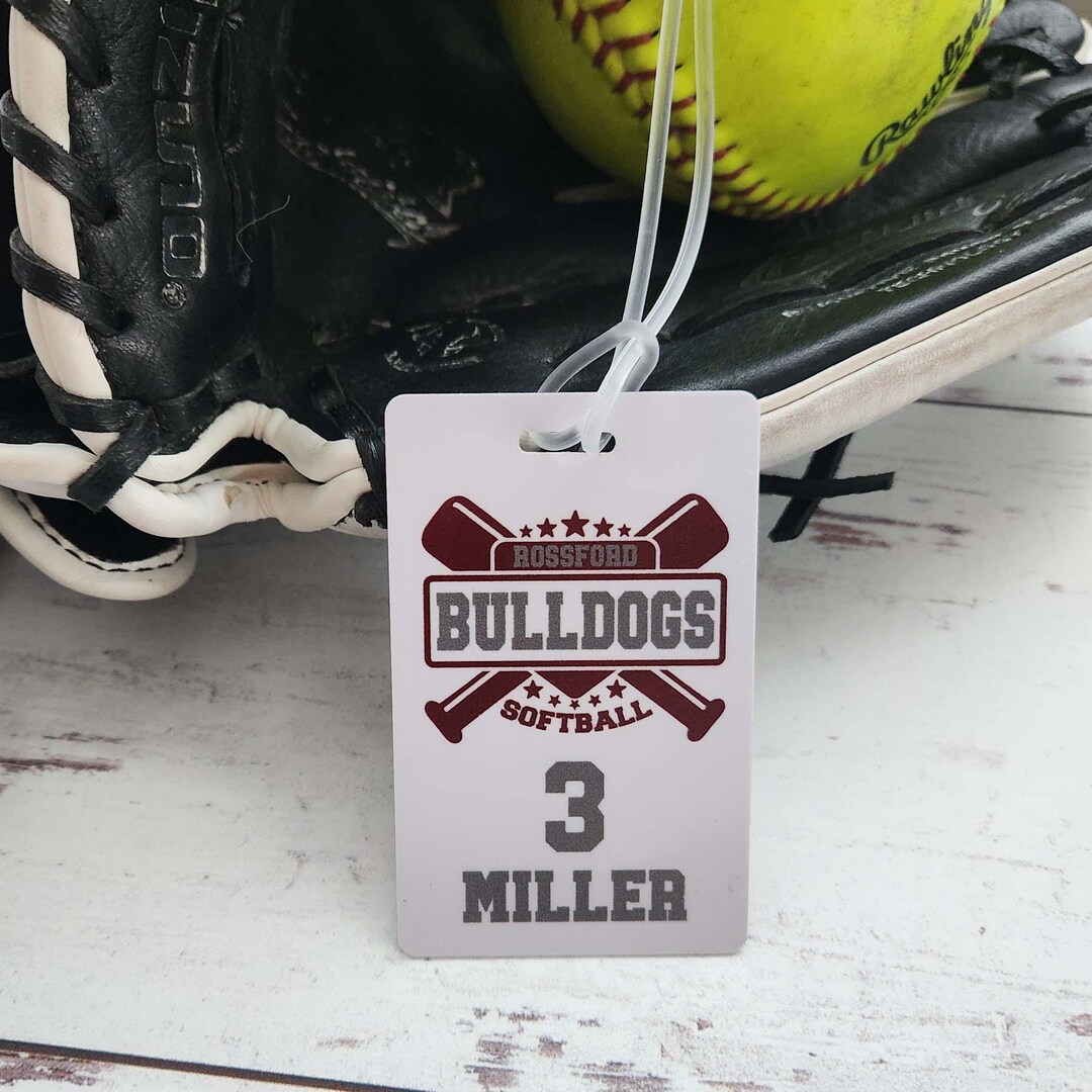 Personalized Softball Team Sports Bag Tags | Equipment Bag Tag ...