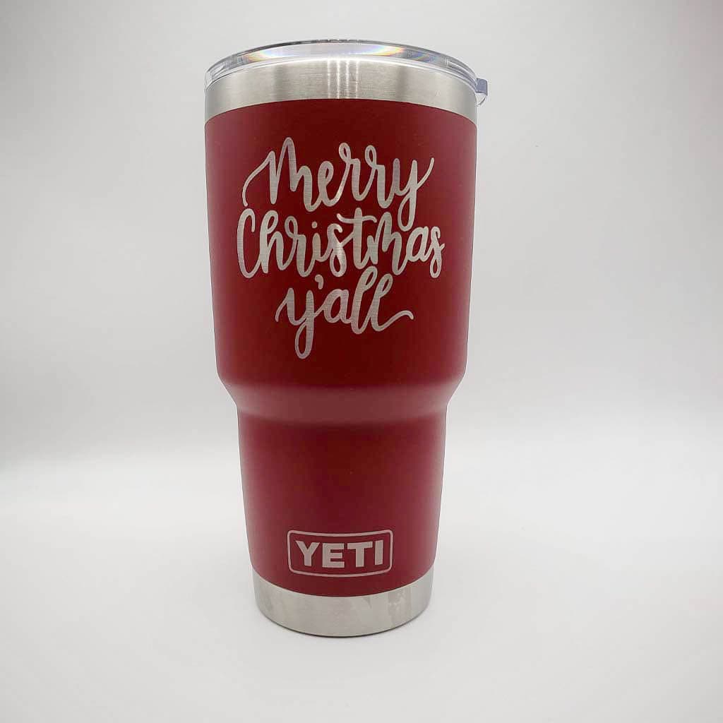Merry Christmas Y'all Engraved Christmas YETI Rambler | Etsy