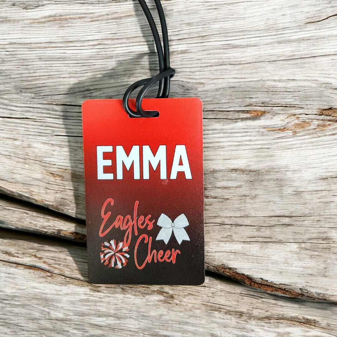 Cheerleading Sports Bag Tags | Equipment Bag Tag | Personalized Cheer ...