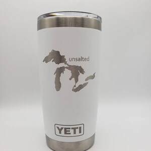 Michigan Great Lakes Unsalted Engraved YETI Rambler Tumbler Michigan ...