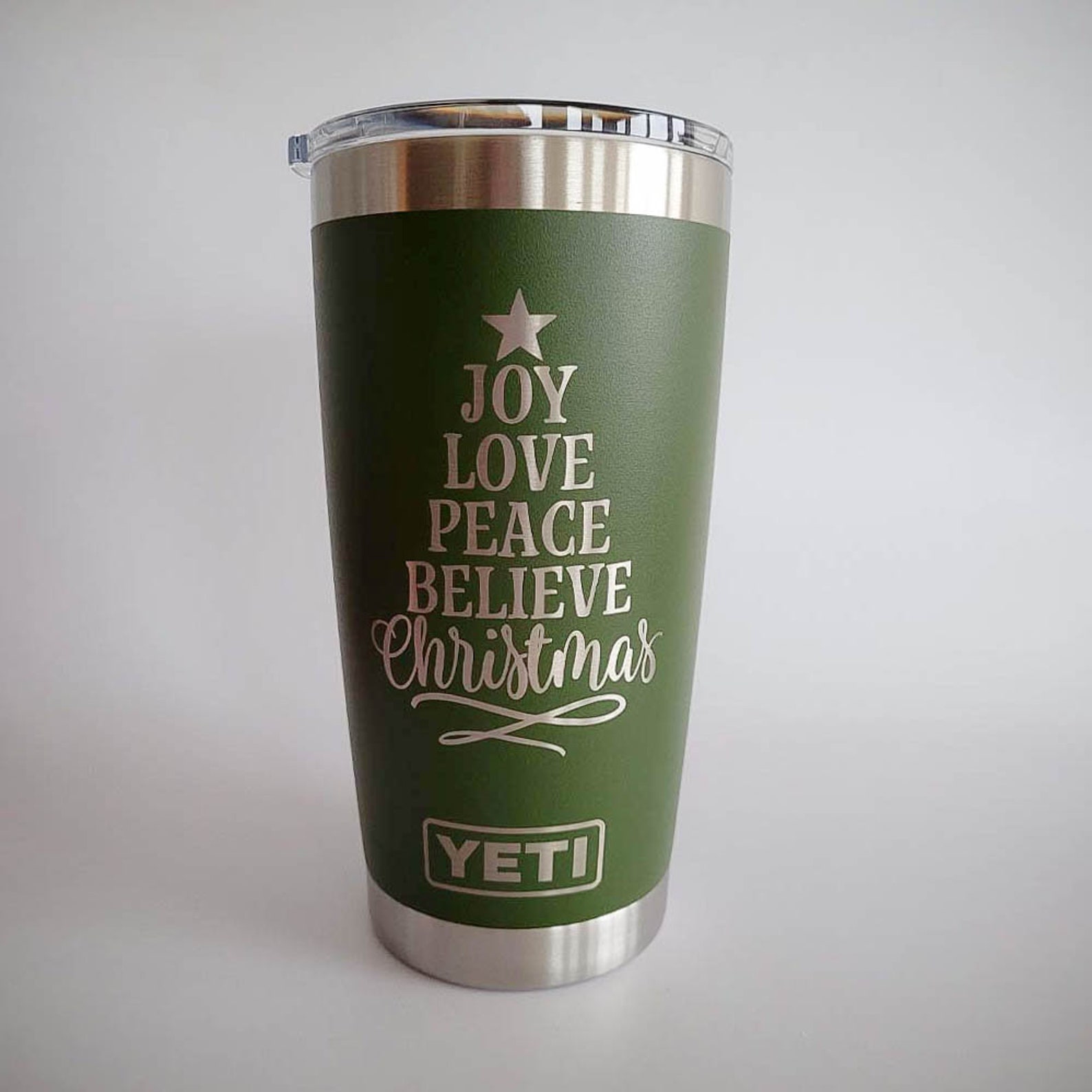 Joy Love Peace Believe Engraved Christmas YETI Rambler Tumbler - Etsy