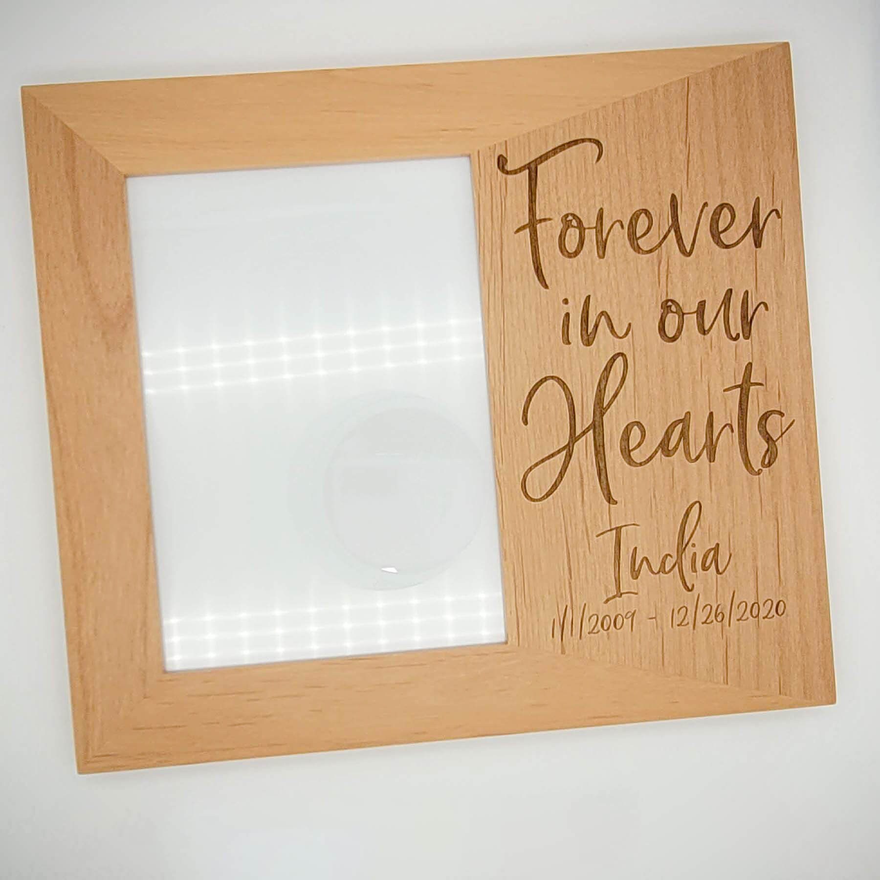 Pet Memorial Engraved Picture Frame Forever in Our Hearts - Etsy