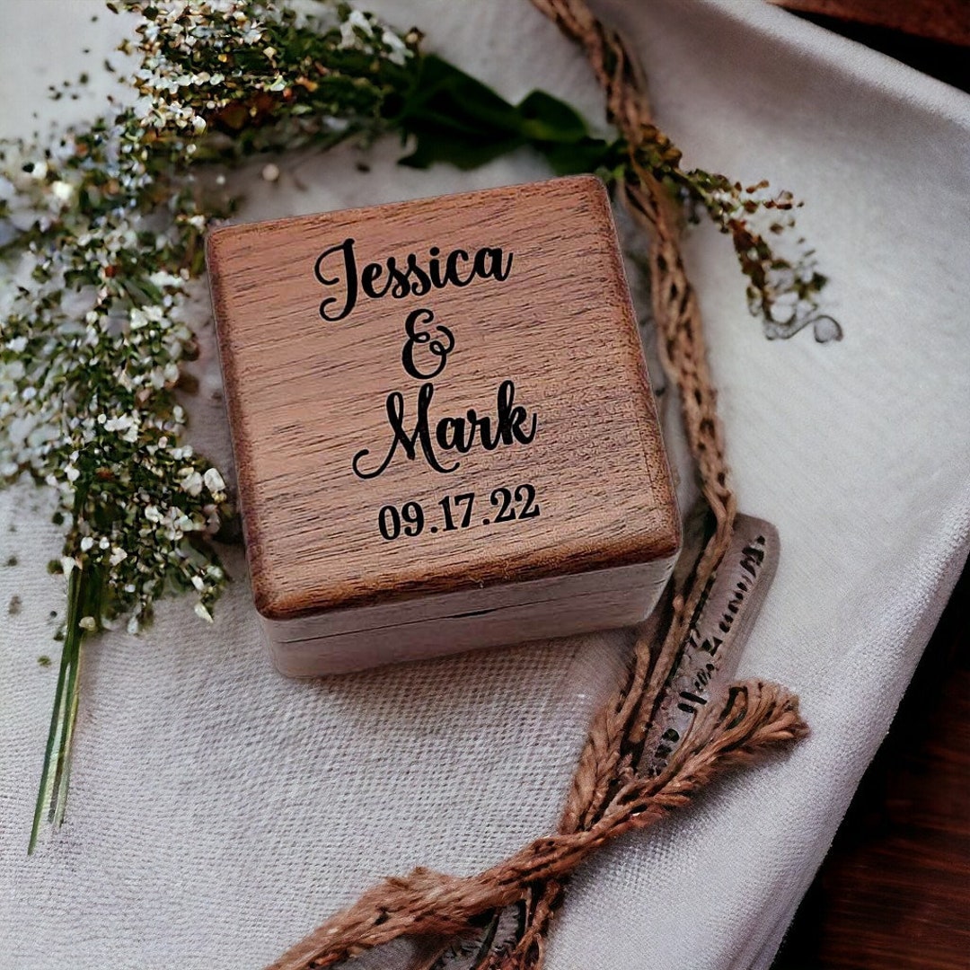 Personalized Engraved Ring Box | Wood Ring Box | Anniversary Gift ...