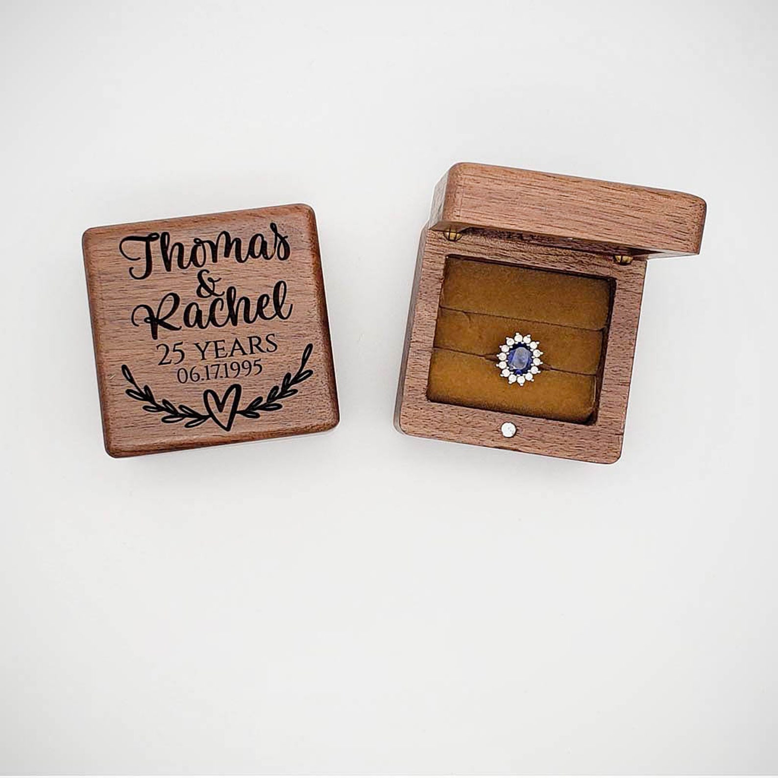 Personalized Engraved Ring Box Wood Ring Box Anniversary - Etsy