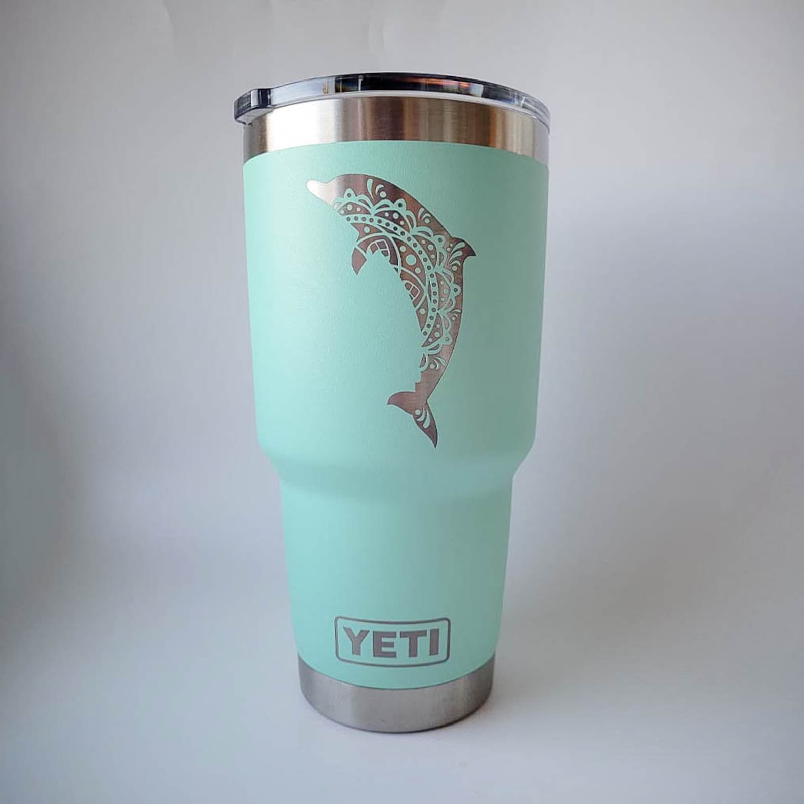 Dolphin Mandala Engraved YETI Rambler Tumbler Engraved - Etsy