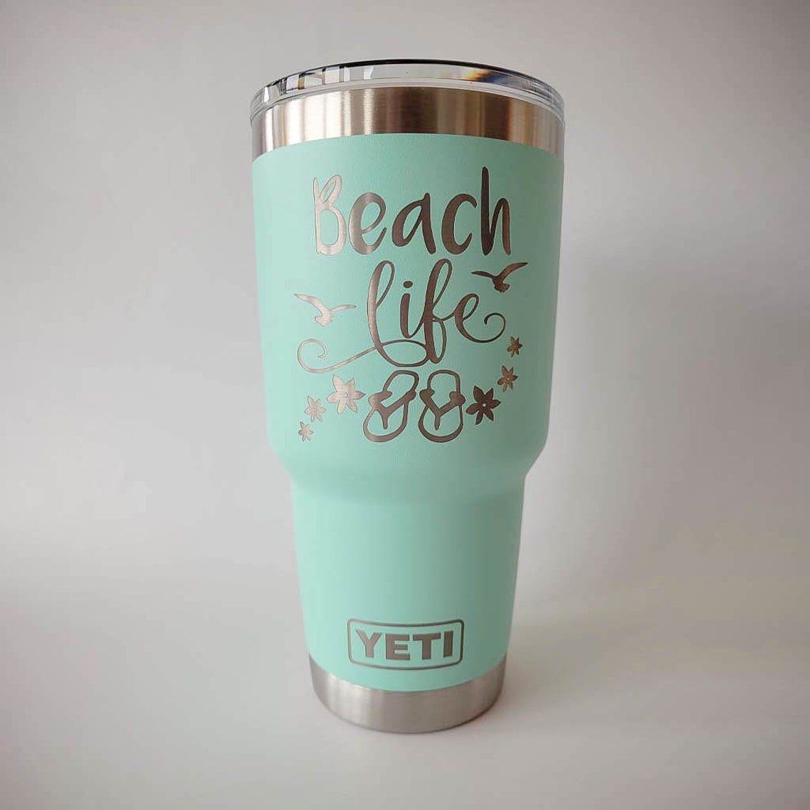 Beach Life Engraved YETI Rambler Tumbler Engraved Tumbler - Etsy