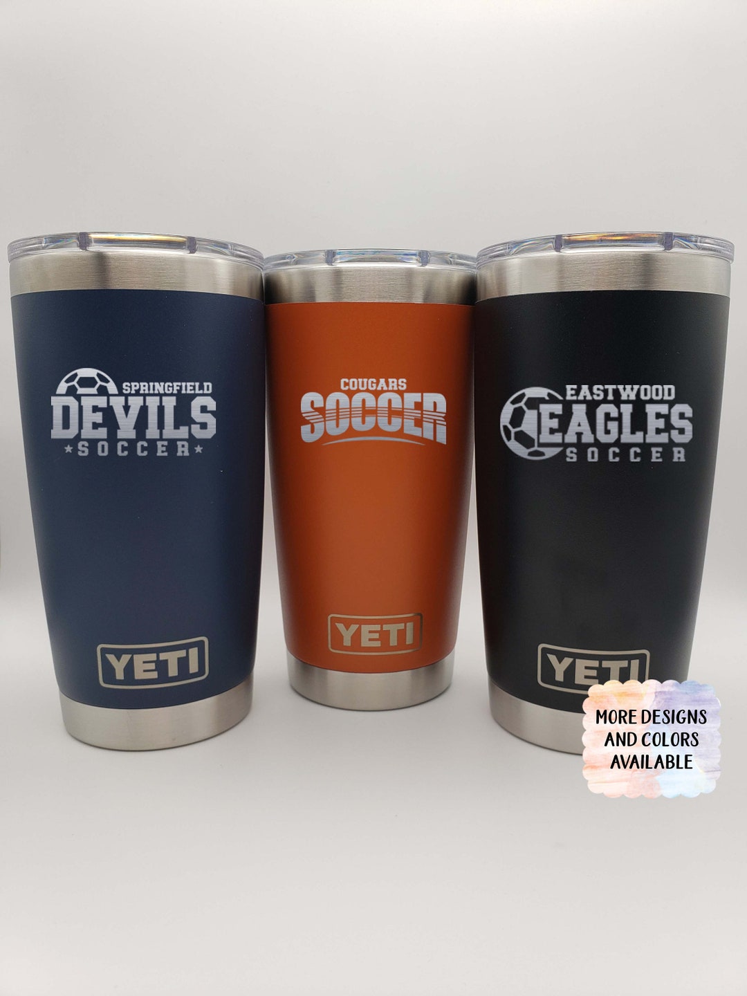 Soccer School Mascot Laser Engraved YETI Rambler Tumbler Sports ...