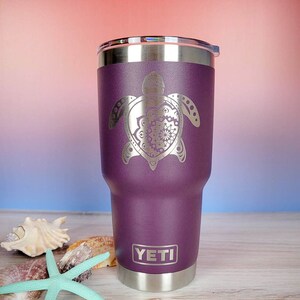 Sea Turtle Mandala Engraved YETI Rambler Tumbler Engraved Tumbler ...