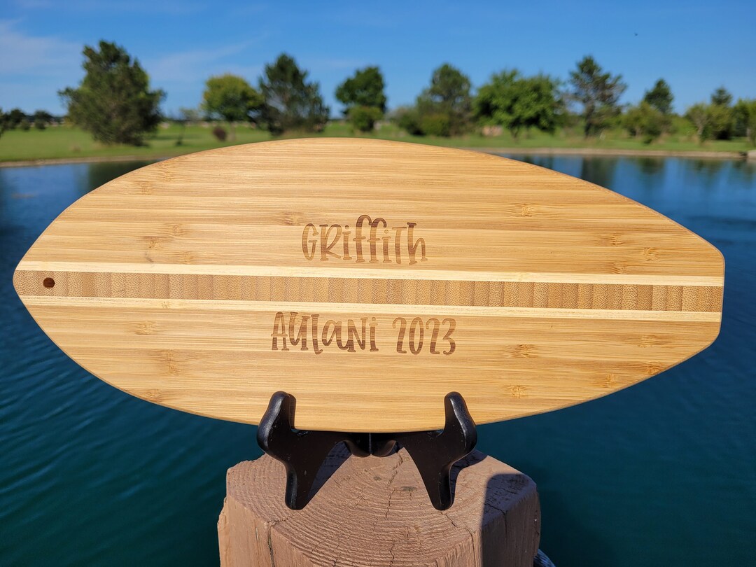 Personalized Engraved Mini Surfboard Cutting Board | Custom Cutting ...