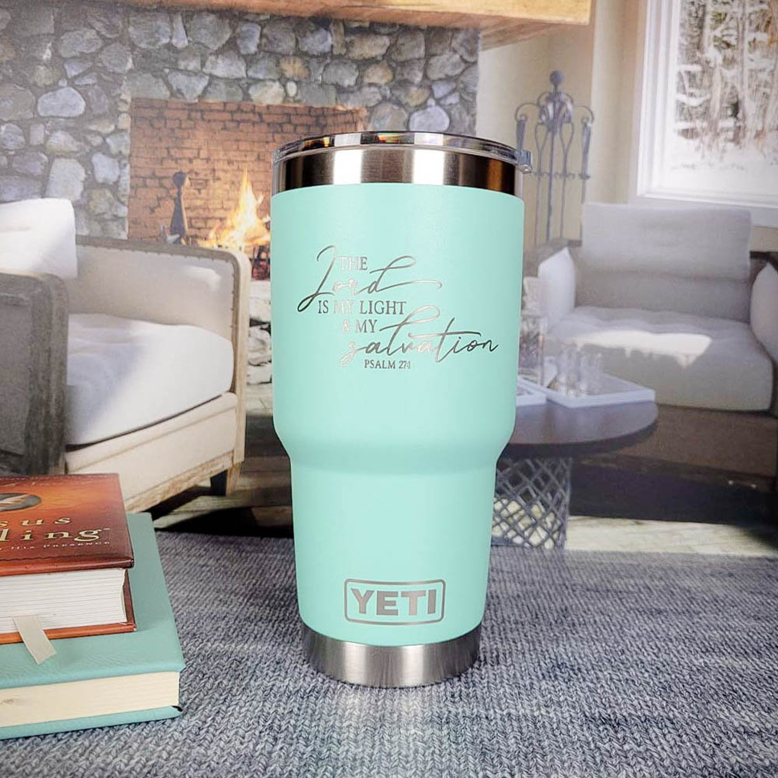 The Lord is My Light and My Salvation Engraved Christian YETI - Etsy