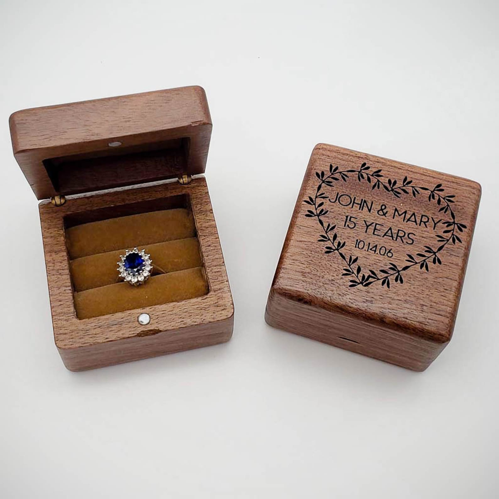 Personalized Engraved Ring Box Wood Ring Box Anniversary - Etsy