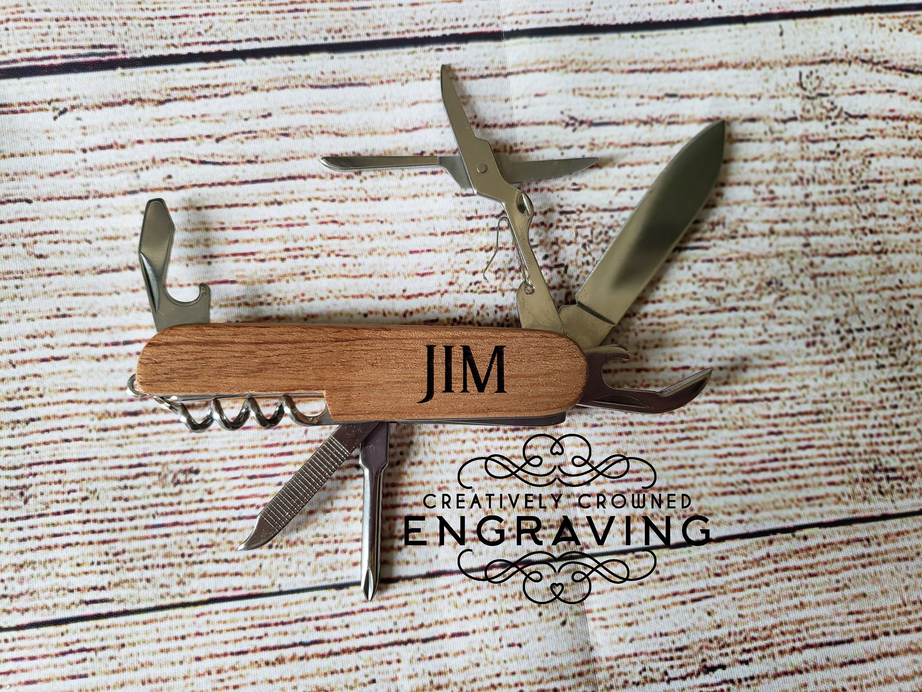 Personalized Engraved Multi-tool Pocket Knife Groomsman Gift | Etsy