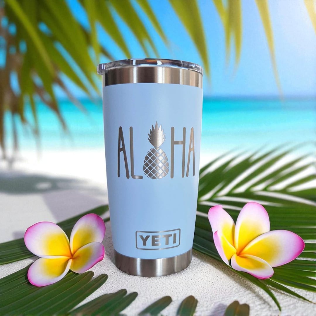 Aloha Pineapple Engraved YETI Rambler Tumbler | Engraved YETI Cup ...