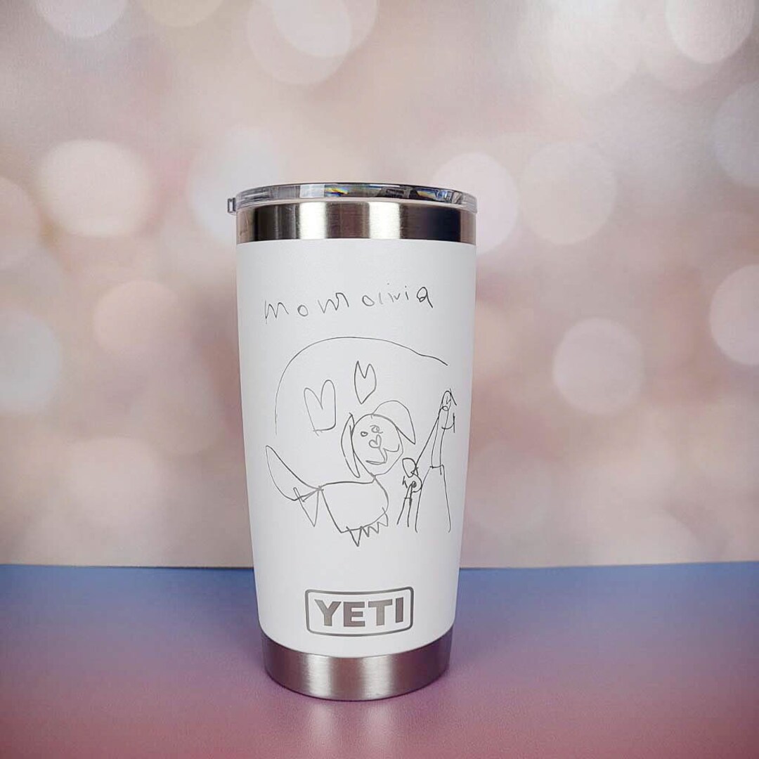 Child's Drawing Engraved YETI Rambler Tumbler - Etsy